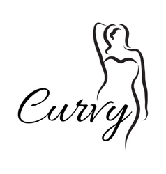 Logo plus size woman curvy symbol Royalty Free Vector Image