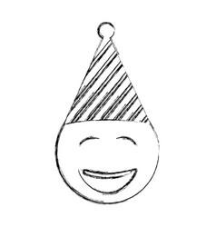 Smiley emoji party hat Royalty Free Vector Image