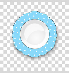 Blue color plate with figured edges Royalty Free Vector