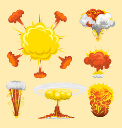 Cartoon explosion boom effect animation game Vector Image