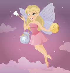 Tooth fairy with magic wand Royalty Free Vector Image