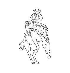 An hand drawn freehand - rodeo scene from Vector Image