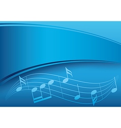Blue music background with notes Royalty Free Vector Image