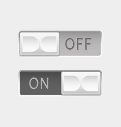 Gray interface buttons and sliders 3d set of ui Vector Image