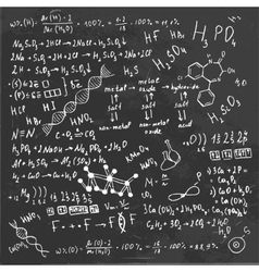 Math chemistry and physical formules on board Vector Image