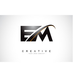 Em e m letter logo design in black colors Vector Image