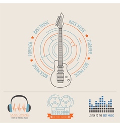 Musical instruments logos and badges graphic Vector Image