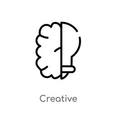 Outline computer vision icon isolated black Vector Image