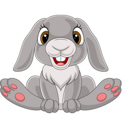 Cute baby rabbit cartoon sitting Royalty Free Vector Image