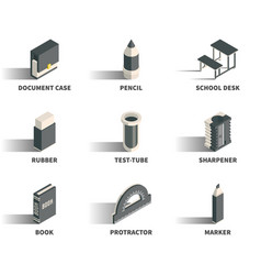 Simple set of 3d isometric icons Royalty Free Vector Image