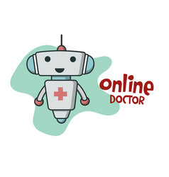 Cartoon robot isolated on a white background Vector Image