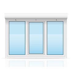 Single section window with plastic frame Vector Image