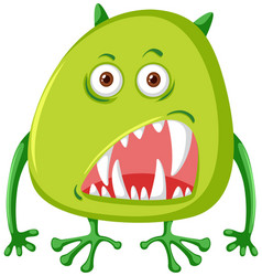 Scary green monster character Royalty Free Vector Image