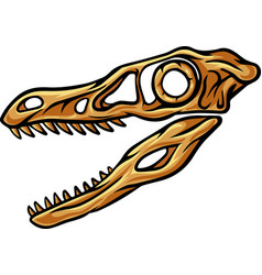 Dinosaur fossil skeleton in the soil Royalty Free Vector