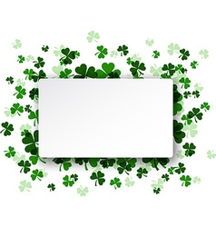 Square frame with green shamrock leaves clover Vector Image