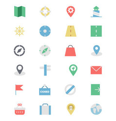 Map with places icons Royalty Free Vector Image