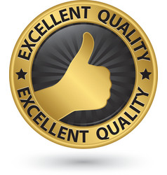 Good job thank you golden label with thumb up Vector Image