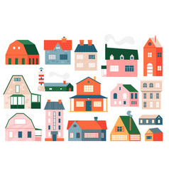 Cute houses pattern Royalty Free Vector Image - VectorStock