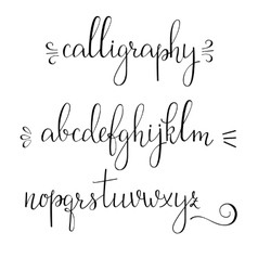 Calligraphy cursive font Royalty Free Vector Image