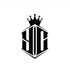 Yc logo letter monogram with triangle slice Vector Image