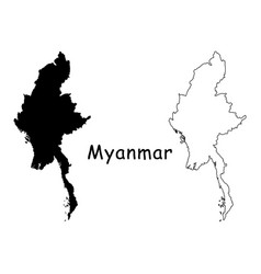 Myanmar map with states and modern round shapes Vector Image