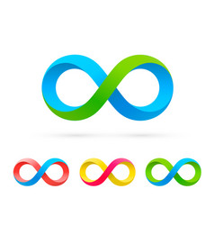 Blue abstract infinity endless symbol and icon Vector Image