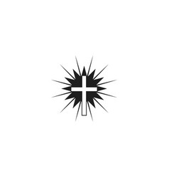 Solar cross and two swords vintage Royalty Free Vector Image