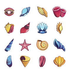 Nature shell icon cartoon style Royalty Free Vector Image