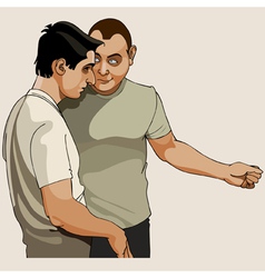 Two businessmen talking and laughing friends joke Vector Image