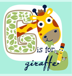 Funny animals with big alphabet on striped Vector Image