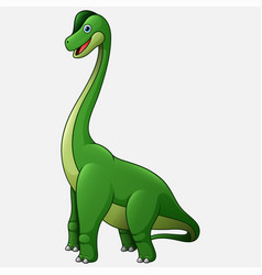 Cartoon smiling brontosaurus Royalty Free Vector Image