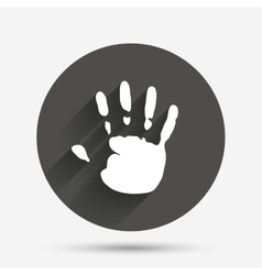 Hand print sign icon stop symbol Royalty Free Vector Image