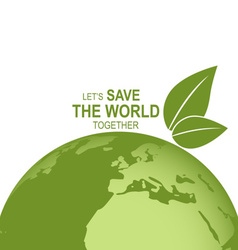 Save the world poster design template with hand Vector Image
