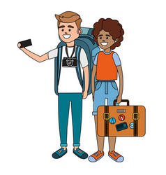 Tourist people cartoon Royalty Free Vector Image