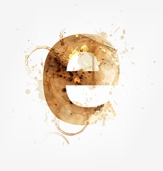 Grunge letter b black font sketch style symbol Vector Image