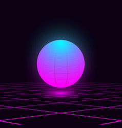 Retrowave style red glowing Royalty Free Vector Image