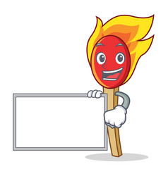 With flag match stick mascot cartoon Royalty Free Vector