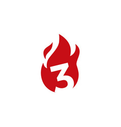 Candle number three in flat style hand drawn Vector Image