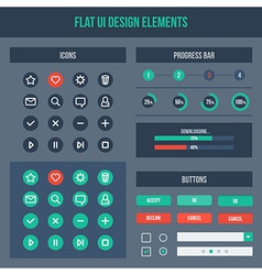 Black interface buttons 3d set of ui icons Vector Image