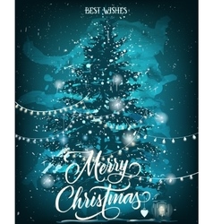 Christmas card with magic tree Royalty Free Vector Image