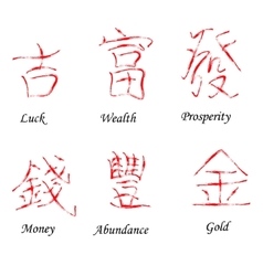 12 chinese hieroglyph zodiac signs design Vector Image