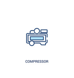 Two color air compressor icon from construction Vector Image