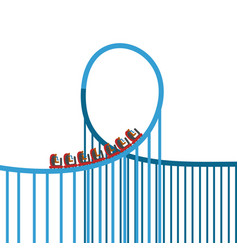 Swing roller coaster icon cartoon style Royalty Free Vector