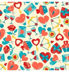 Hand drawn seamless red heart pattern valentines Vector Image