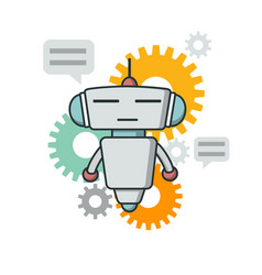 Cute robot logotype Royalty Free Vector Image - VectorStock