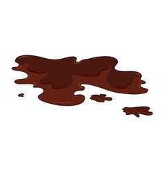 Cartoon sad boy with a mud puddle Royalty Free Vector Image