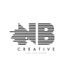 Purple pink nb n b letter logo design with ink Vector Image