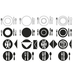 Cutlery language etiquette forks and knife Vector Image