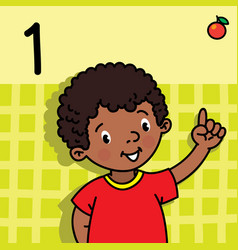 South african boy counting with fingers Royalty Free Vector