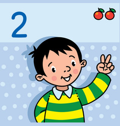 South african boy counting with fingers Royalty Free Vector